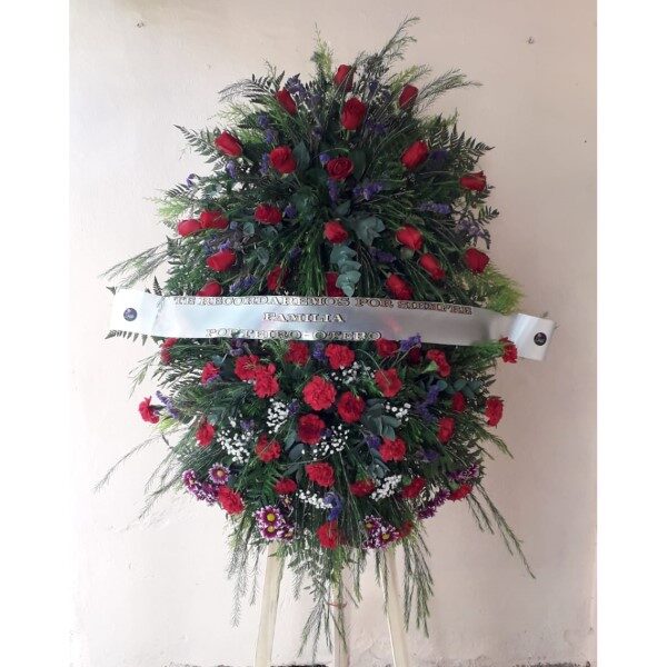 Cruz para sepelio con 8 rosas - Bnb Flores | Florería On line en Montevideo